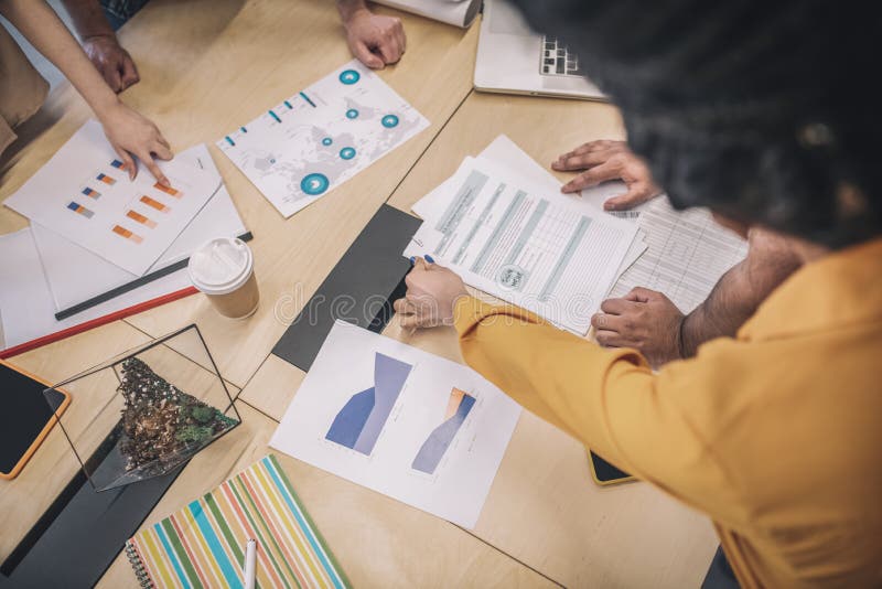 Close Up Picture of Project Papers on the Table Stock Image - Image of ...