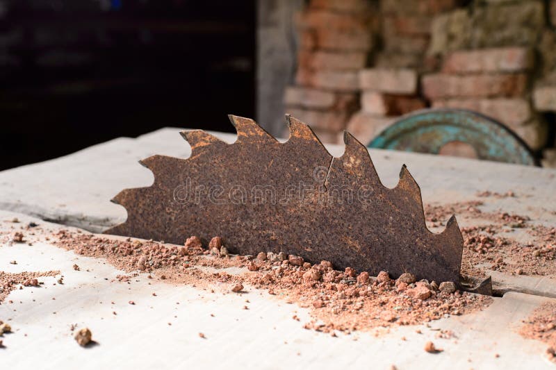 Close-up Picture of a Rusty Circular Saw in an Old Sawmill Stock Image ...