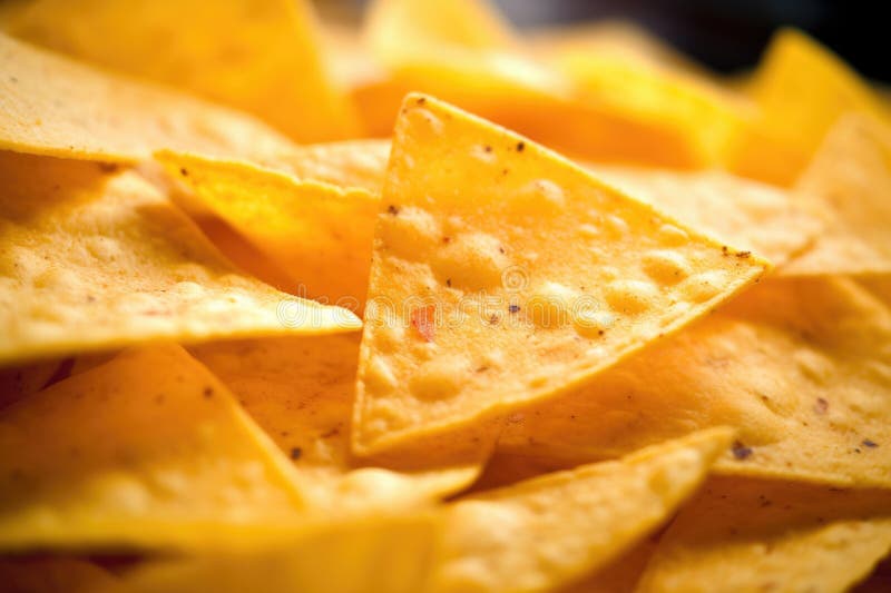 Close-up Picture Showing the Texture of Nacho Chips Stock Illustration ...