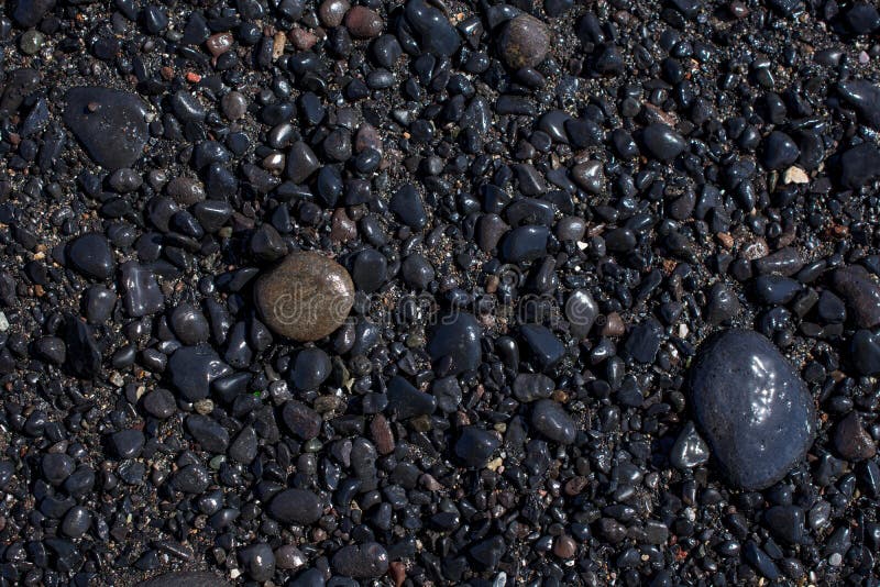Close-up Picture of the Vulcanic Black Sand Stock Image - Image of ...
