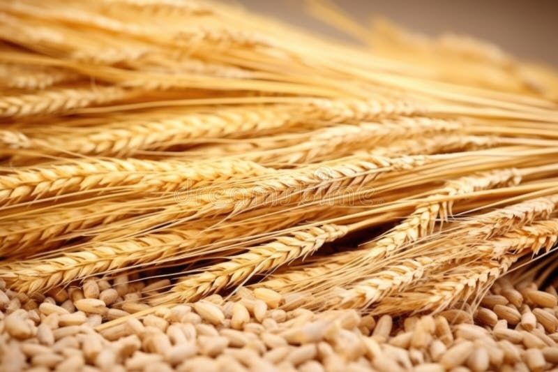 Close-up Picture of Wheat Sheaves Stacked Together Stock Photo - Image ...