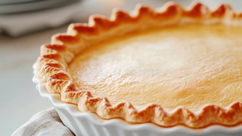 A Close Up of a Pie in the Center of a Plate, AI Stock Photo - Image of ...