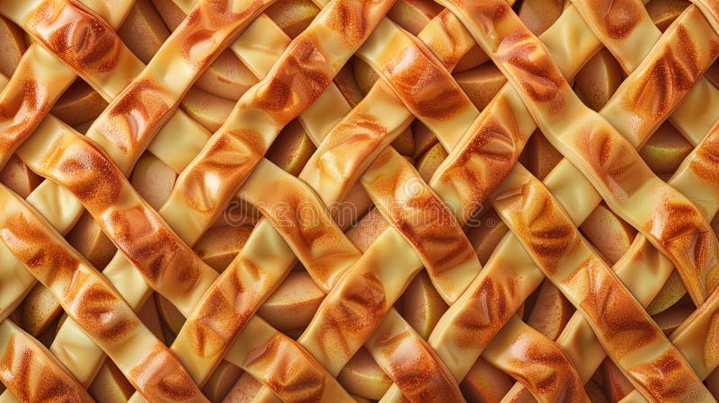 A Close Up of a Pie Crust with a Lattice Design Stock Photo - Image of ...