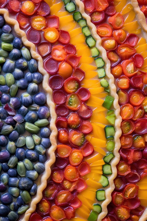 A Close Up of a Pie with Different Toppings. Generative AI Image. Stock ...
