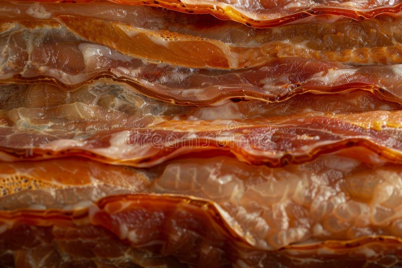A Close Up of a Piece of Bacon with a Lot of Fat on it Stock Image ...
