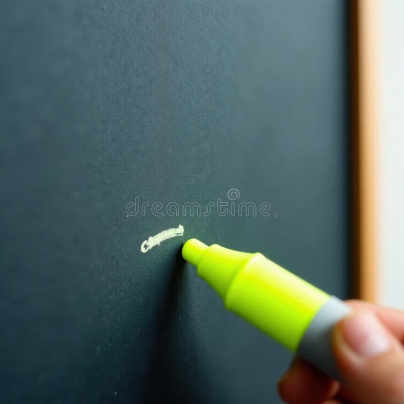 Close-up of a Piece of Blackboard Chalk Being Scribbled on the ...