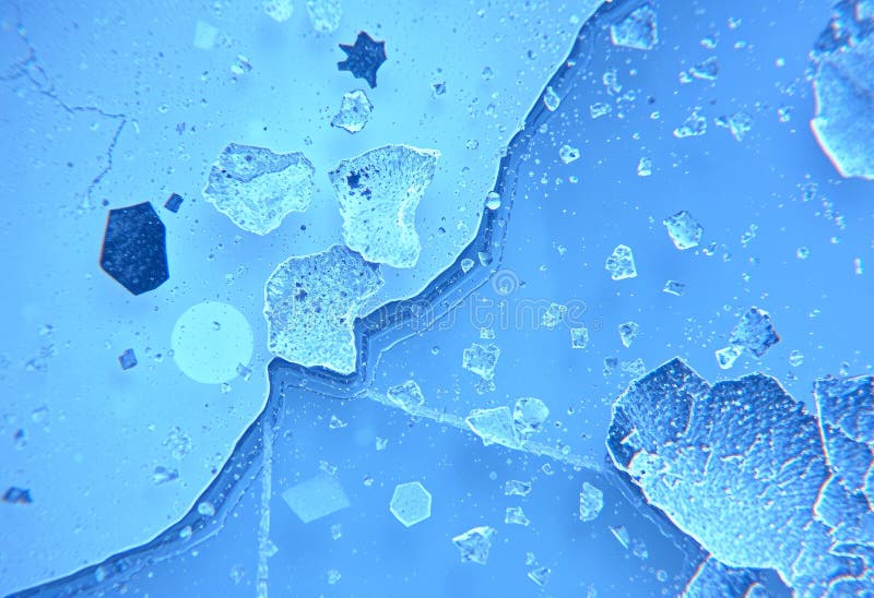 Close Up of a Piece of Ice Under a Microscope the Intricate Deta Stock ...