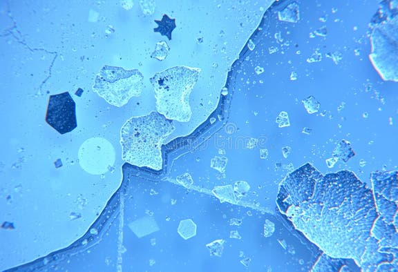 Close Up of a Piece of Ice Under a Microscope the Intricate Deta Stock ...