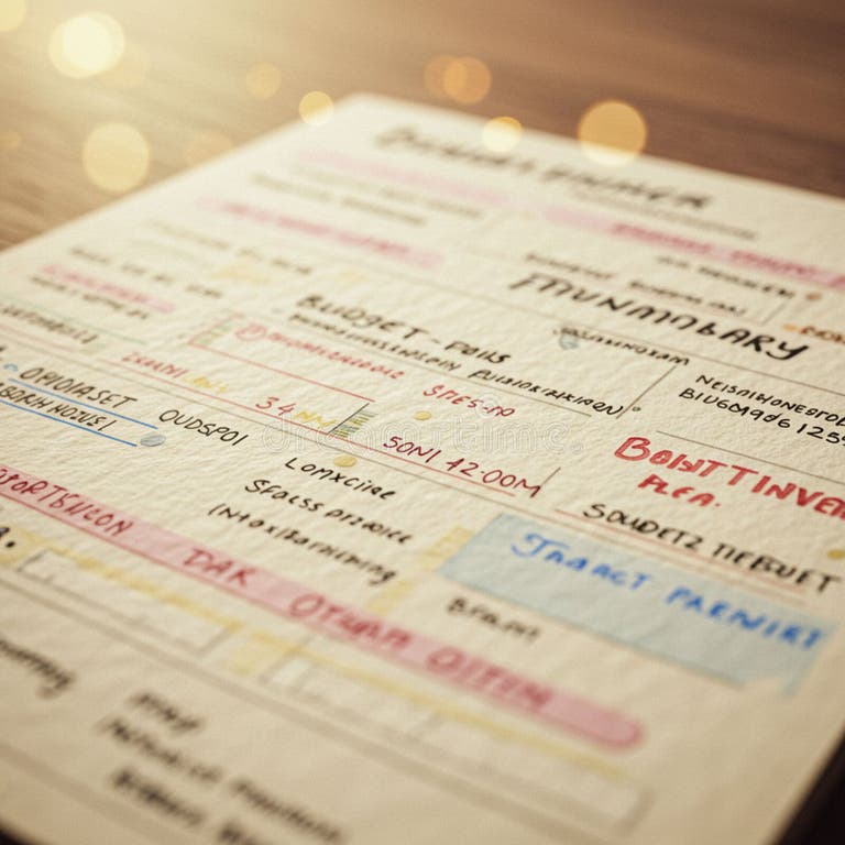 Close-up of a Piece of Paper Featuring Handwritten Notes and Charts ...