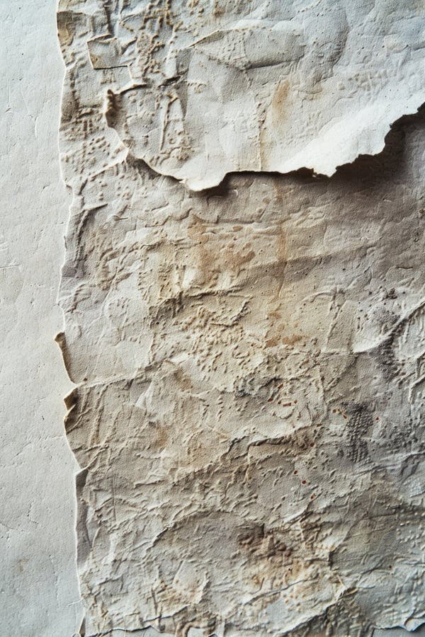 A Close-up of a Piece of Paper Stuck To a Wall, with Some Text Visible ...