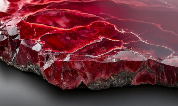 A Close Up of a Piece of Red Rock on a Black Surface Stock Image ...