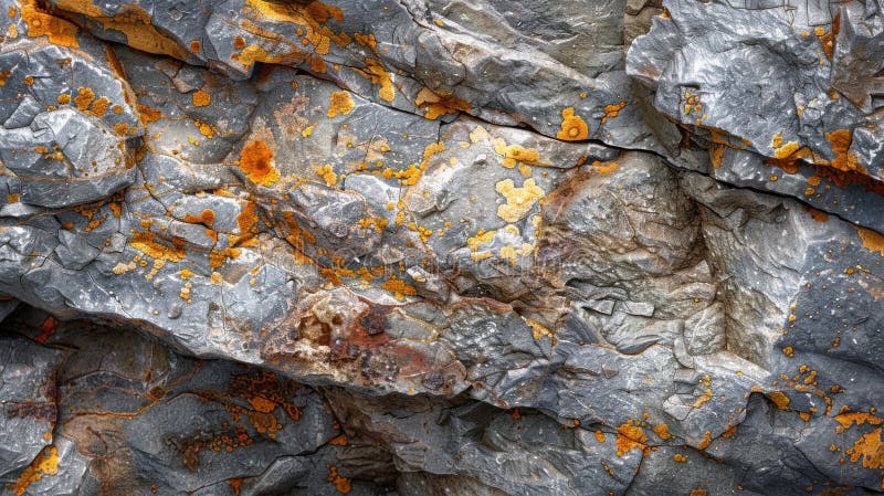 A Close-up of a Piece of Rock with Bright Yellow Lichen Growing on it ...