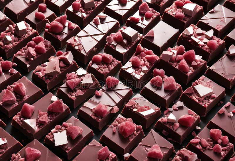 A Close-up of Pieces of Pink Ruby Chocolate Stock Illustration ...