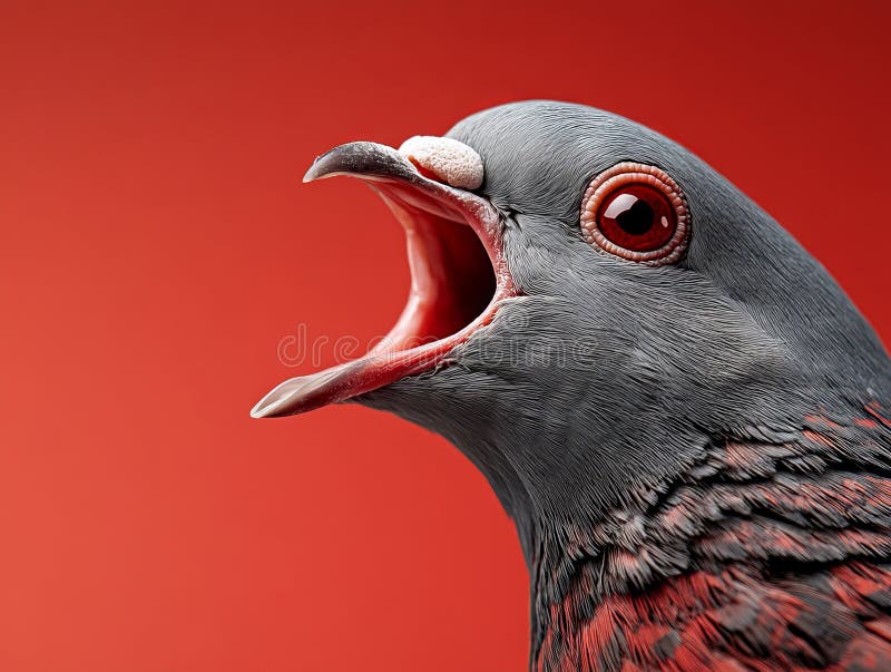 Close Up Pigeon Its Mouth Open Beak Stock Photos - Free & Royalty-Free ...