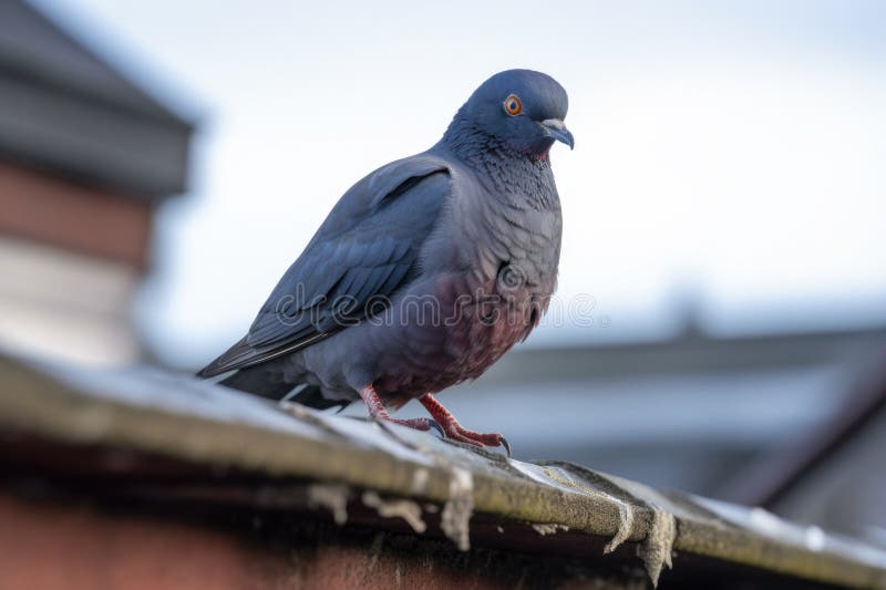 Close-up of a Pigeon Perched on a Building Ledge Stock Image - Image of ...