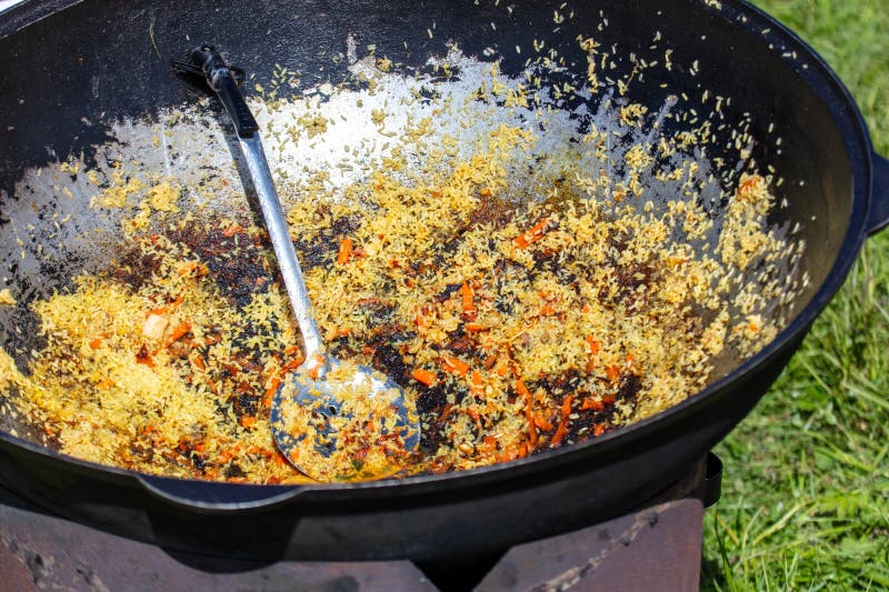 Close-up of Pilaf in a Cauldron Stock Photo - Image of cooking, tasty ...