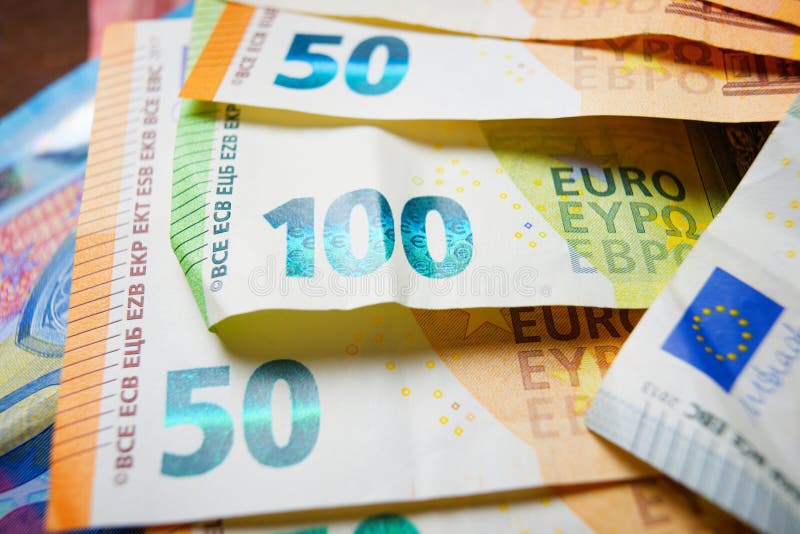 Close-up of a Pile of Banknotes of the European Union Stock Photo ...