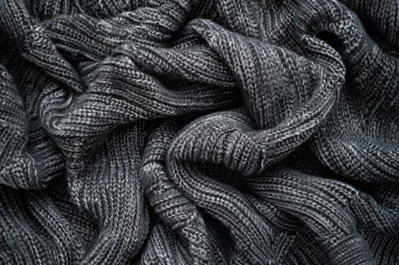 Close Up of a Pile of Black Knit, Suitable for Textile Backgrounds ...