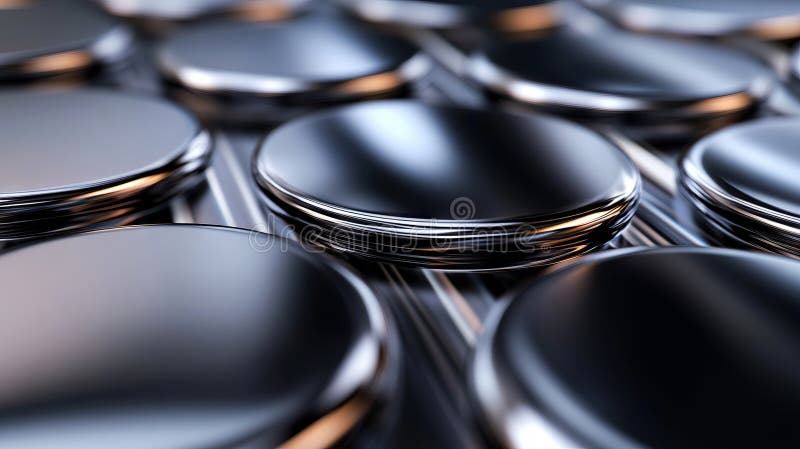 A Close Up of a Pile of Black and Silver Buttons Stock Image - Image of ...