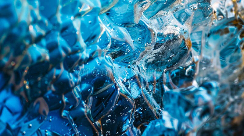 A Close Up of a Pile of Blue Ice Cubes Stock Image - Image of droplets ...