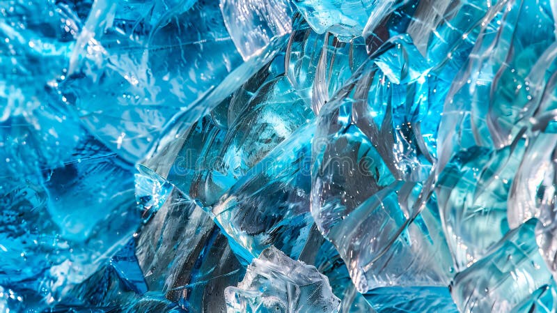 A Close Up of a Pile of Broken Blue Ice Stock Photo - Image of pile ...