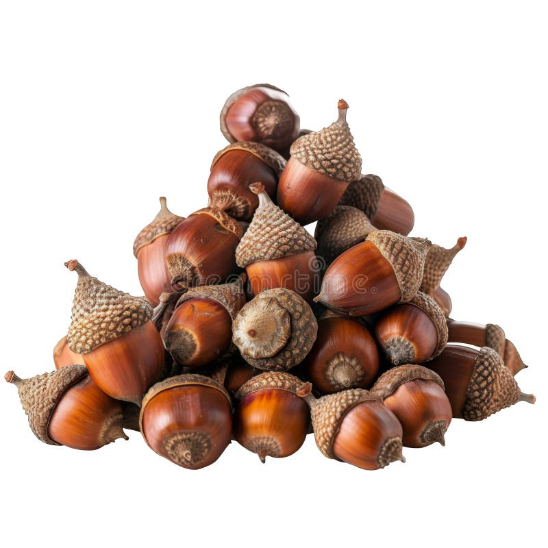 Close-up of a Pile of Brown Acorns Stock Photo - Illustration of rough ...