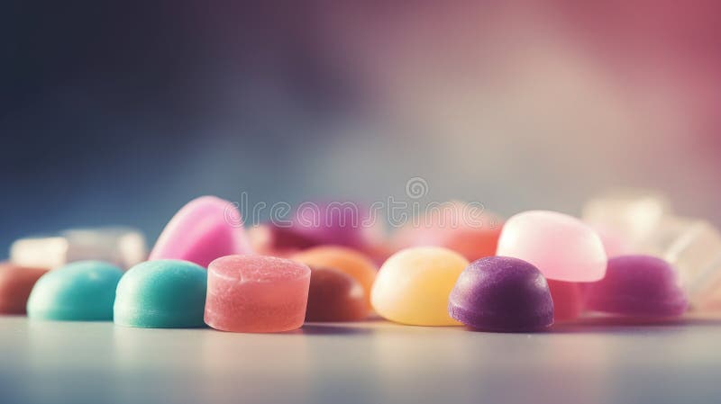 A Close Up of a Pile of Candy on a Table Stock Illustration ...