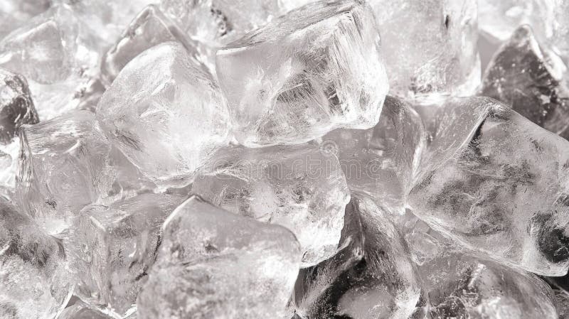Close-up of a Pile of Clear Ice Cubes Stock Illustration - Illustration ...