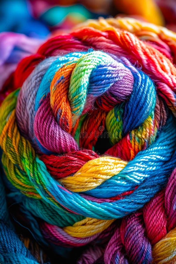 A Close Up of a Pile of Colorful Ropes. Generative AI Stock ...