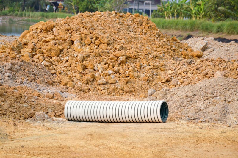 A Pile of Concrete Foundation and a Construction Site for Building ...