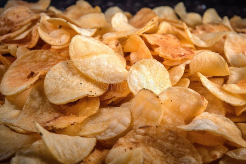 Close-up of Pile of Crunchy and Salty Chips Stock Illustration ...