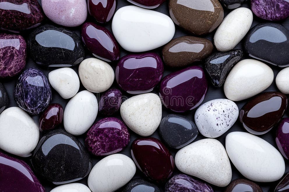 A Close Up of a Pile of Different Colored Pebbles Stock Photo - Image ...