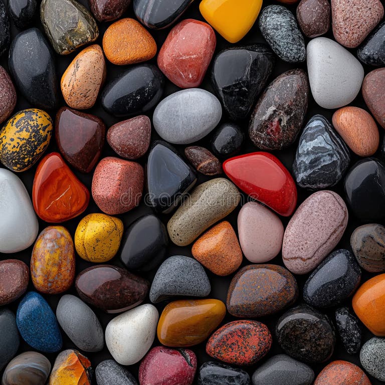 A Close Up of a Pile of Different Colored Pebbles Stock Photo - Image ...