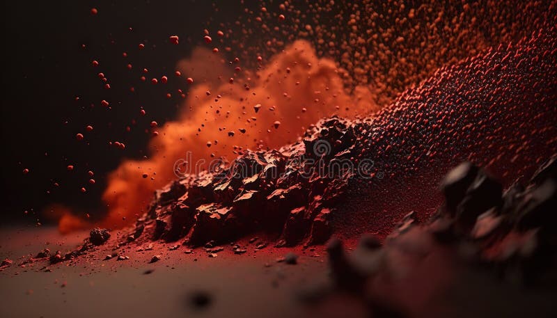 A Close Up of a Pile of Dirt with Fire Coming Out of it. Stock ...