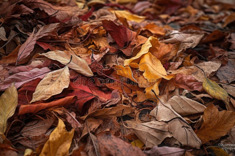 Close-up of Pile of Freshly Fallen Leaves, with Their Intricate ...