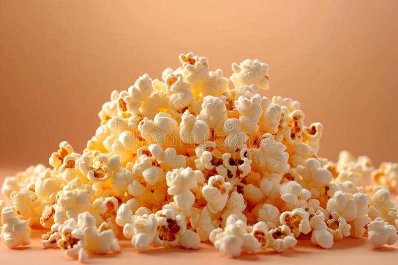 Close-up of a Pile of Freshly Made Popcorn, Creating a Mountain Shape ...