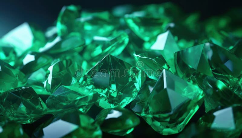 Close-up of a Pile of Green Crystals Stock Illustration - Illustration ...