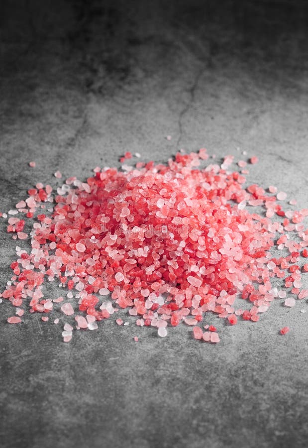 Close Up a Pile of Himalayan Pink Salt Stock Photo - Image of table ...