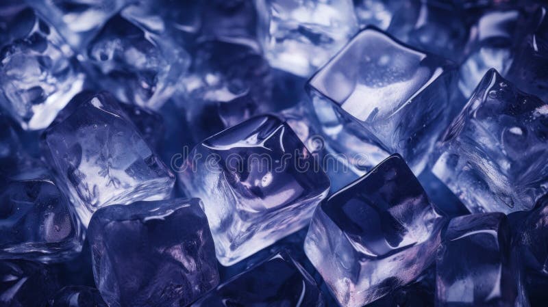 A Close Up of a Pile of Ice Cubes in Purple, AI Stock Image - Image of ...