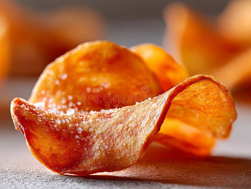 A Close Up of a Pile of Orange Chips on a Table Stock Photo - Image of ...