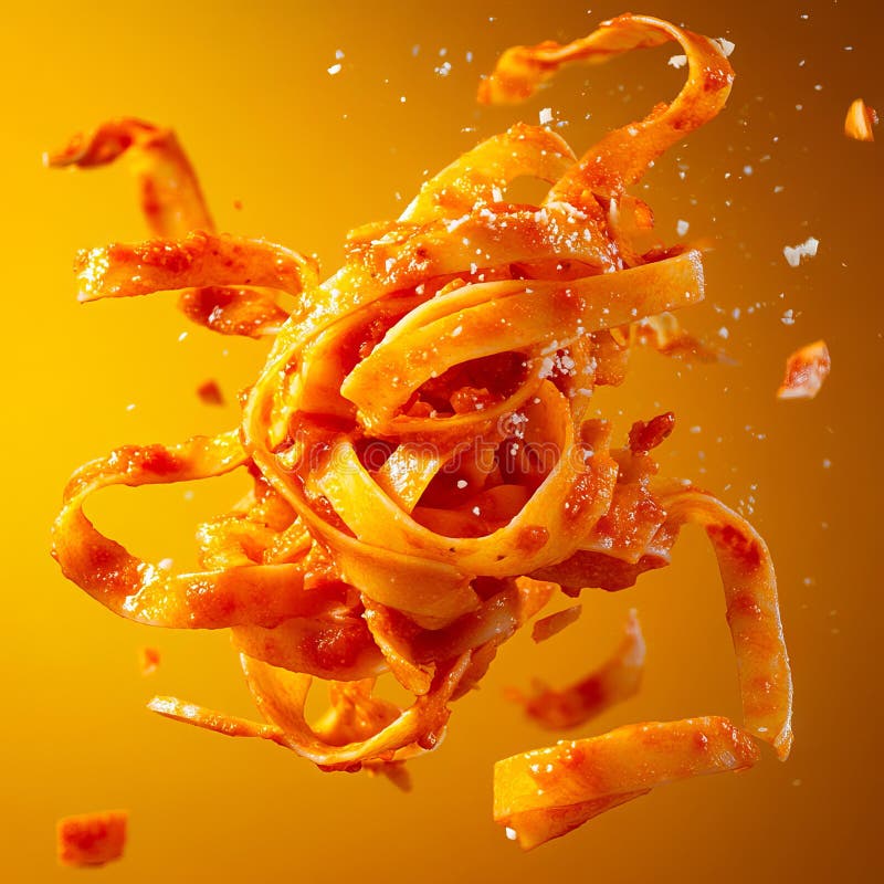 A Close Up of a Pile of Pasta Falling into the Air Stock Image - Image ...