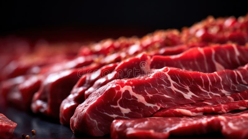 A Close Up of a Pile of Raw Meat on the Table, AI Stock Image - Image ...