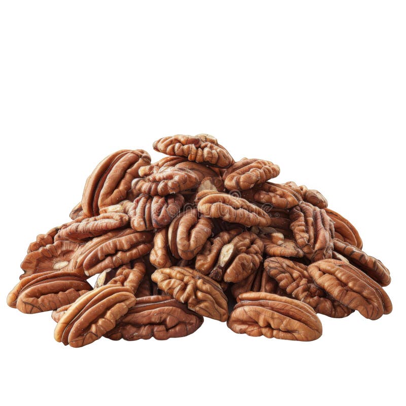 A Close-Up of a Pile of Shelled Pecan Nuts Stock Photo - Illustration ...