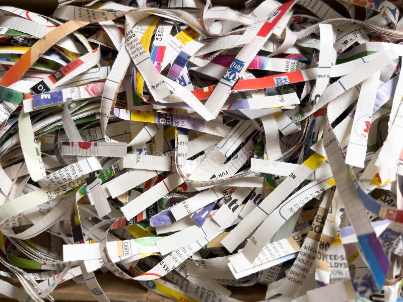 Close-up Pile of Shredded Paper Documents Newspaper Stock Photo - Image ...