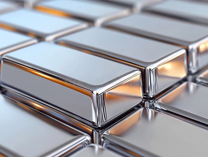 A Close Up of a Pile of Silver Bars Stock Photo - Image of bottom ...