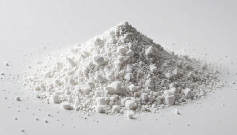 Close-up of a Pile of Small White Powder Particles on a Smooth White ...