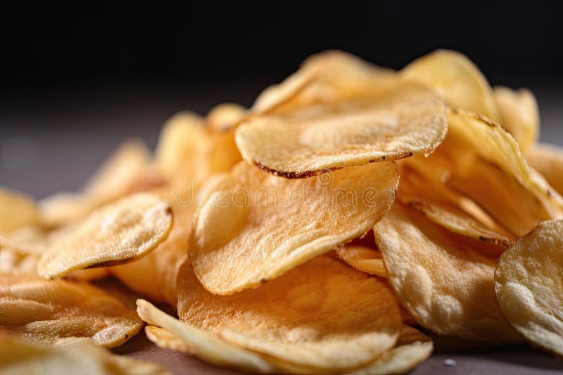 Close-up of Pile of Thin and Crispy Potato Chips Stock Illustration ...