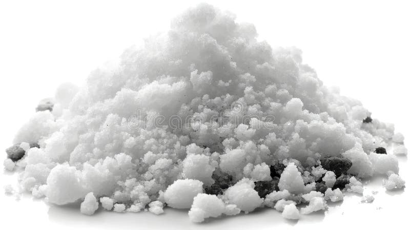 Close-up of a Pile of White, Crystalline Powder, Isolated on White ...