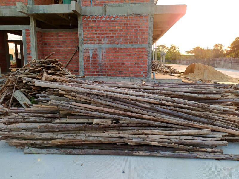 Close-up of a Pile of Wood Under the Soft Evening Sun. Stock Image ...