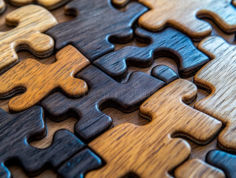 A Close Up of a Pile of Wooden Puzzle Pieces Stock Photo - Image of ...